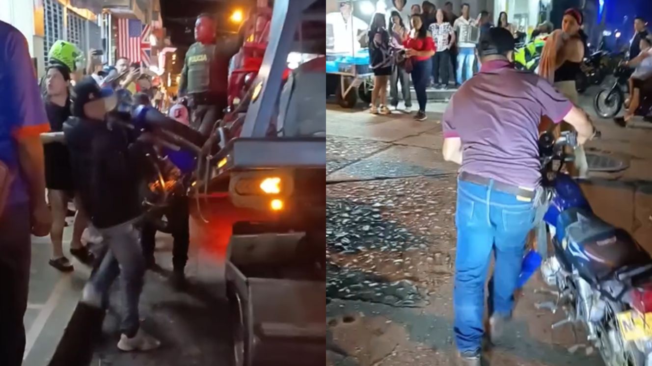 Bajaron moto de la grúa tras ser inmovilizada por agentes de tránsito ...