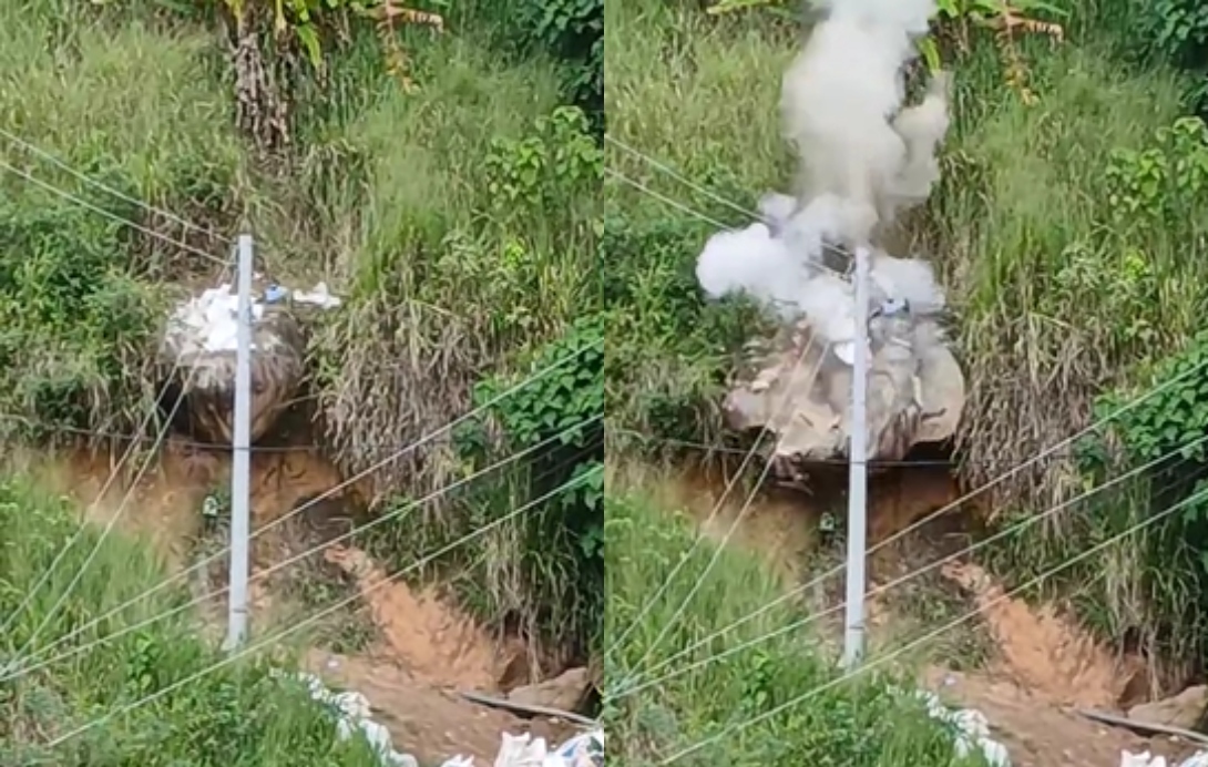 Video: Roca que amenazaba a familias de la Gaviota fue detonada de ...